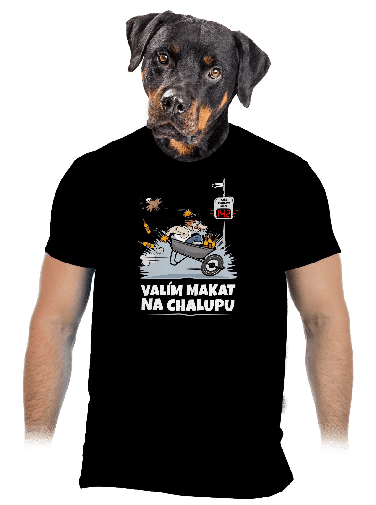 Valím na chalupu pánské tričko Black | Bastard.cz